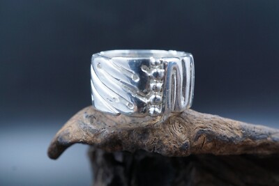 Vintage WILLIAM SPRATLING 1950s Sterling Silver Wide Band Ring Sz 8.5 ...