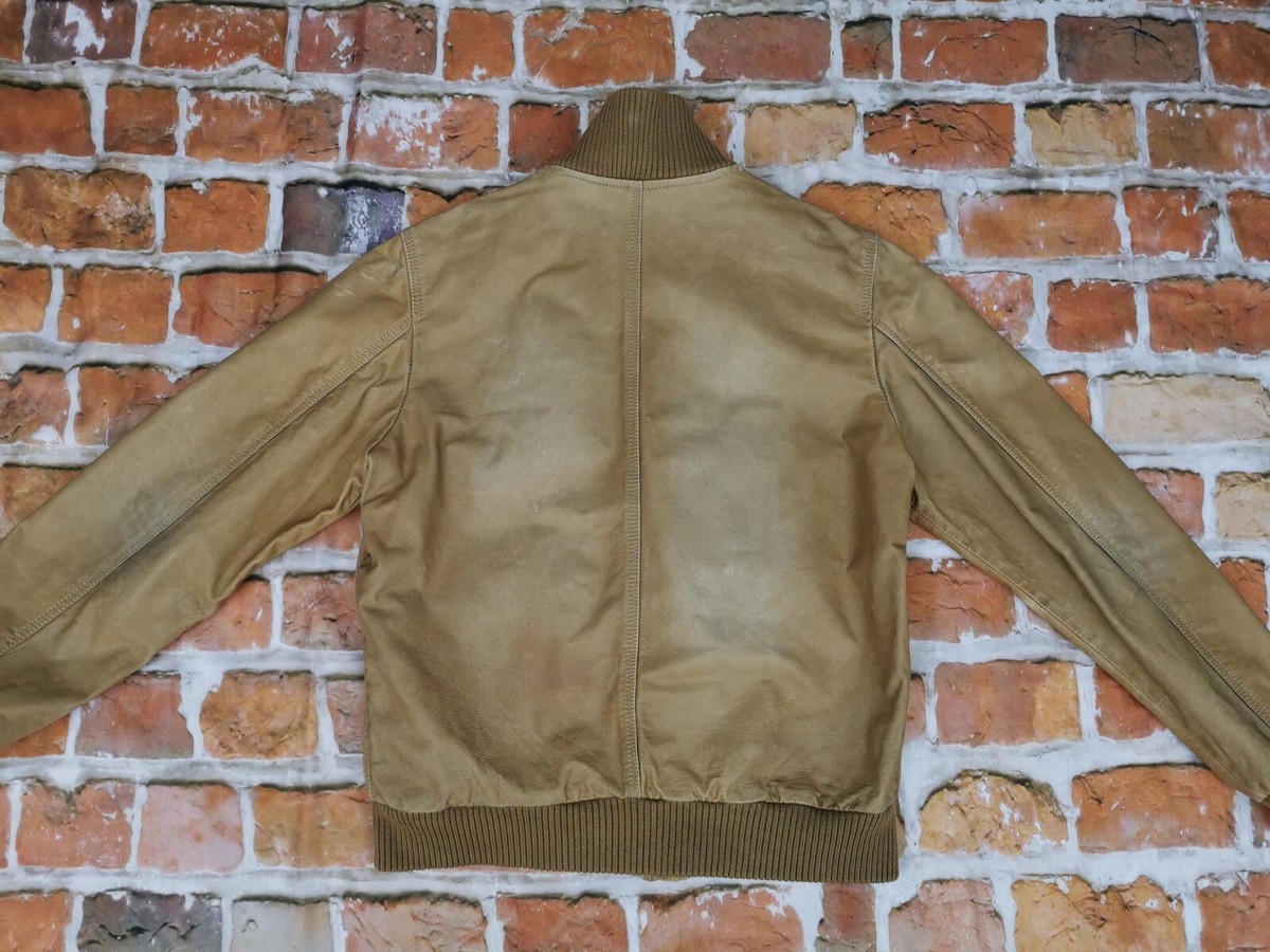 Chevignon 1957 Vintage Leather Jacket Cream Beige Buffalo Chevignon 1957 Vintage Leather Jacket Cream Beige Buffalo