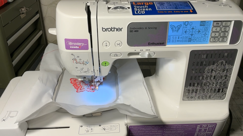 Brother SE 400 Sewing Embroidery Machine Combo White Pedal Power Cord ...
