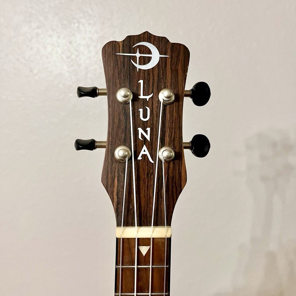 Vintage LUNA Mahogany Electric UKULELE UKE VMV EL With Built In Amp & Gig Bag! | eBay