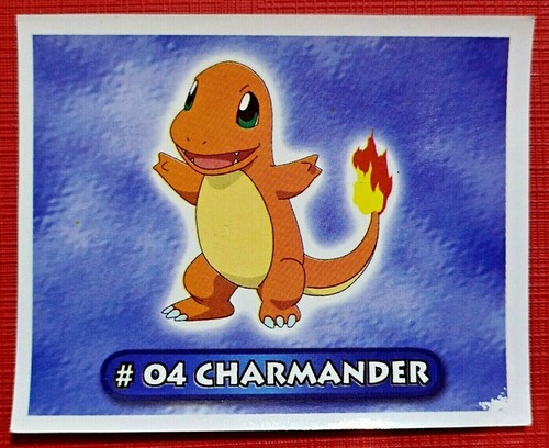 1999 Navarrete POKEMON Cromo #004 CHARMANDER South America Edition PERU ...