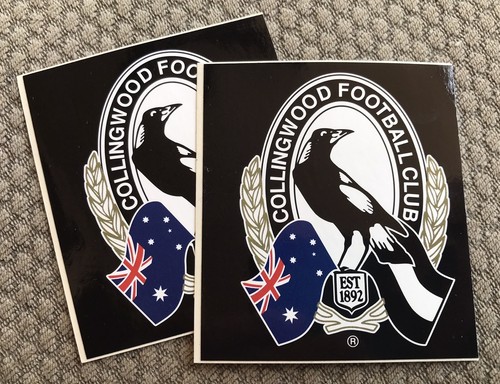 AFL COLLINGWOOD MAGPIES FOOTBALL STICKERS DECALS x 3 Logo Licensed ...