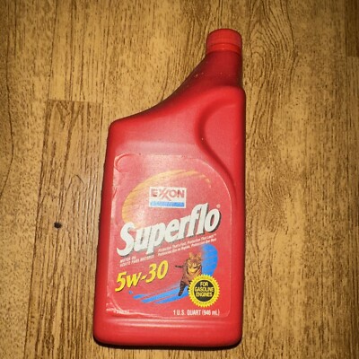 1 Quart Engine Motor Oil EXXON SUPERFLO 5W-30 collectors gold! | eBay