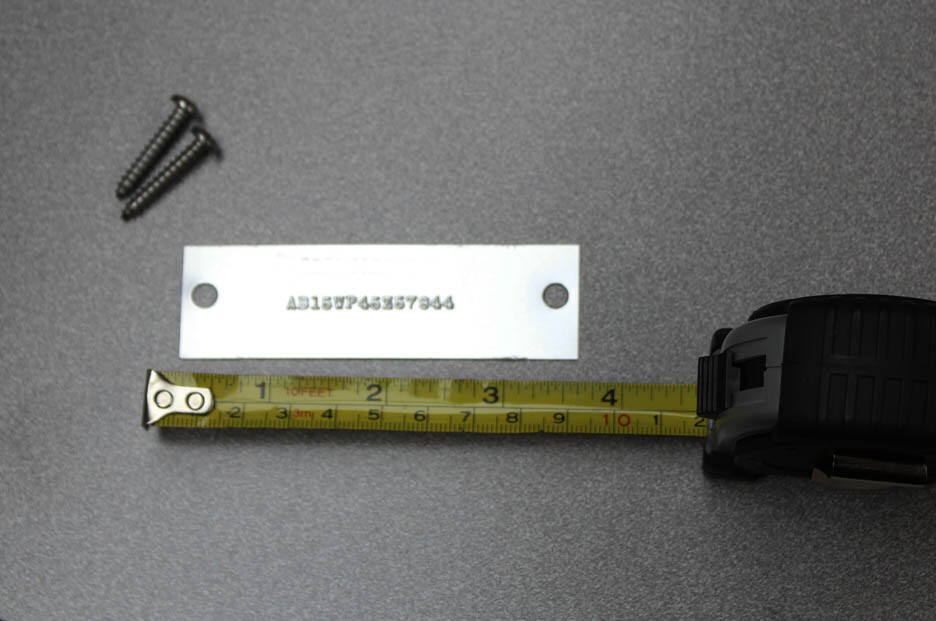 New EMBOSSED SERIAL NUMBER vin DATA PLATE ID TAG NUMBER TRAILER Engine ...