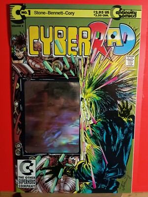 1992 Continuity Comics Cyberrad Issue 1 Richard Bennett Hologram Cover ...