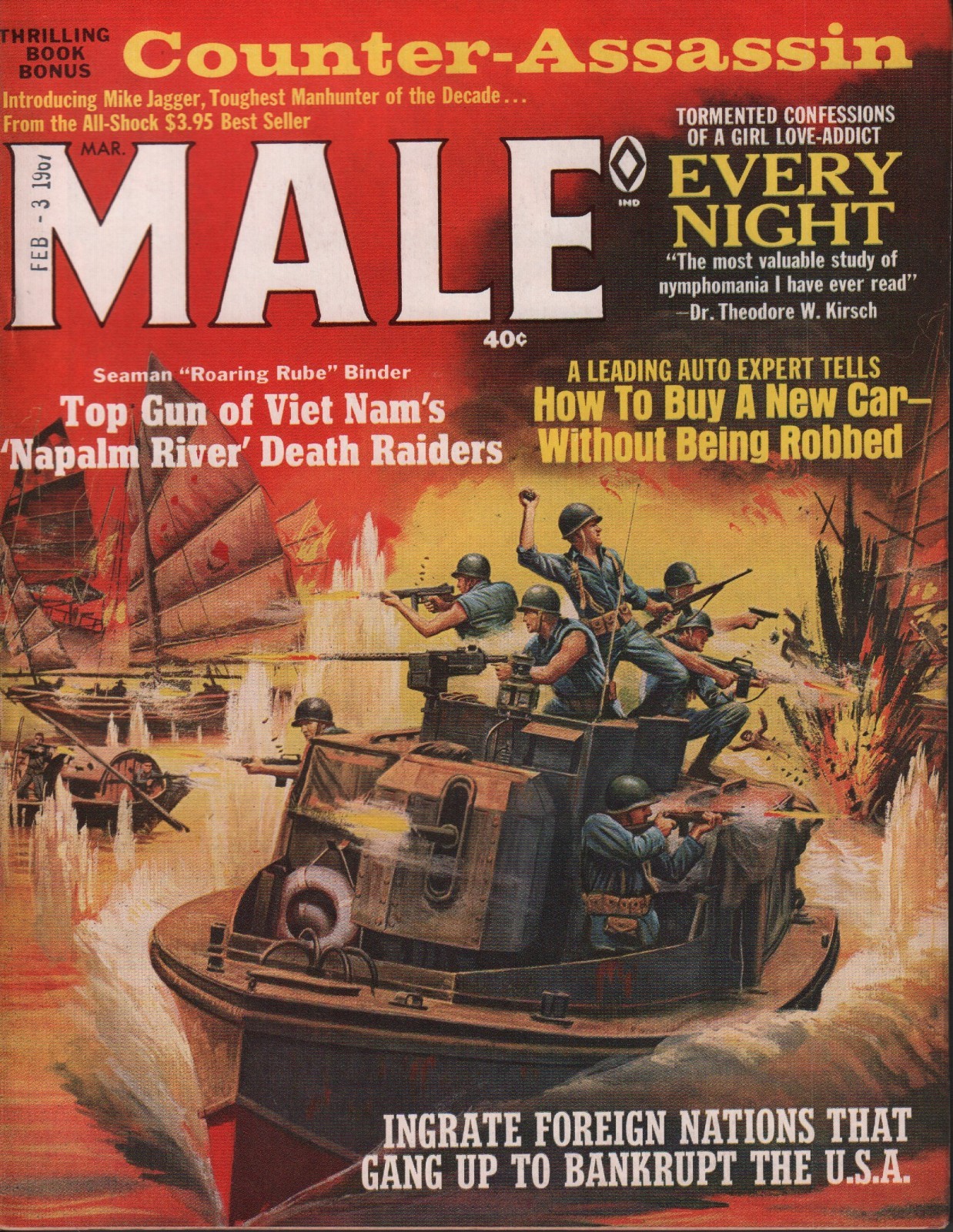 Male March 1967 Seaman Roaring Rube Binder Mike Jagger 062718DBE | eBay