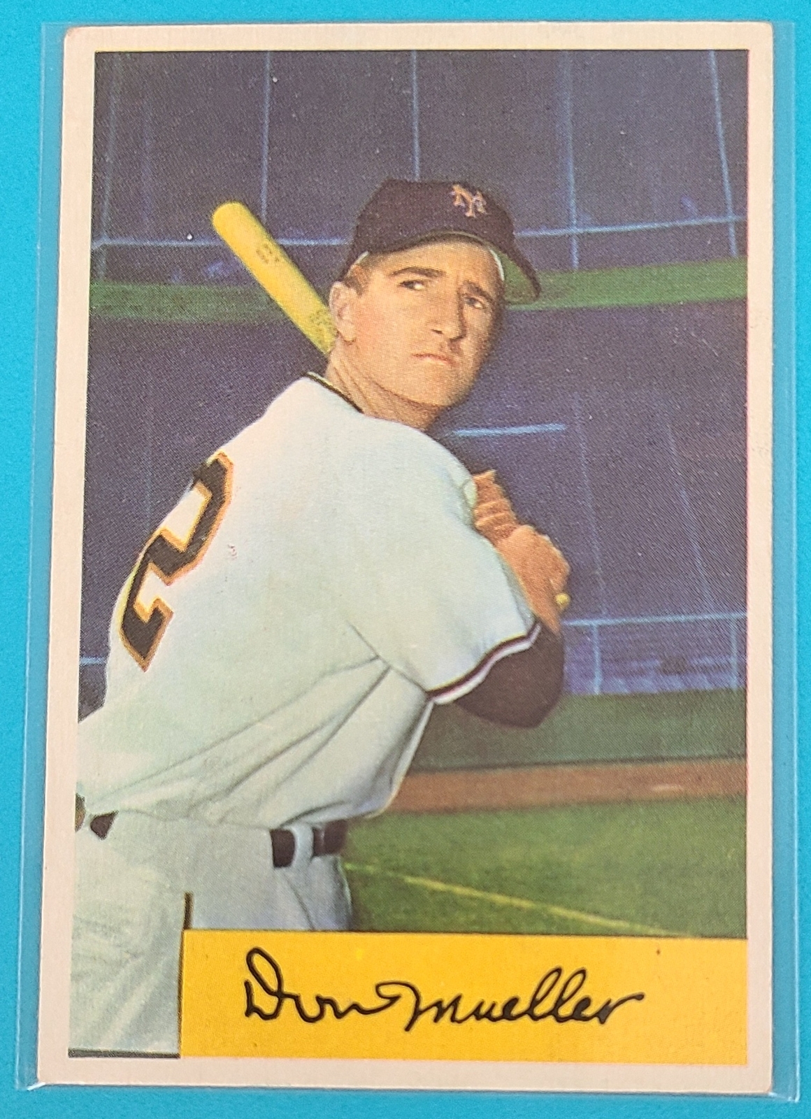 1954 Bowman #73 Don Mueller New York Giants BASEBALL Card K7 | eBay