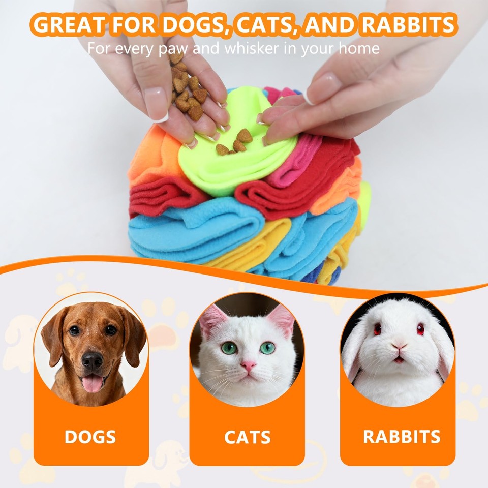 Interactive Snuffle Ball for Small Dogs - Puzzle Toy with Storage Bag ...