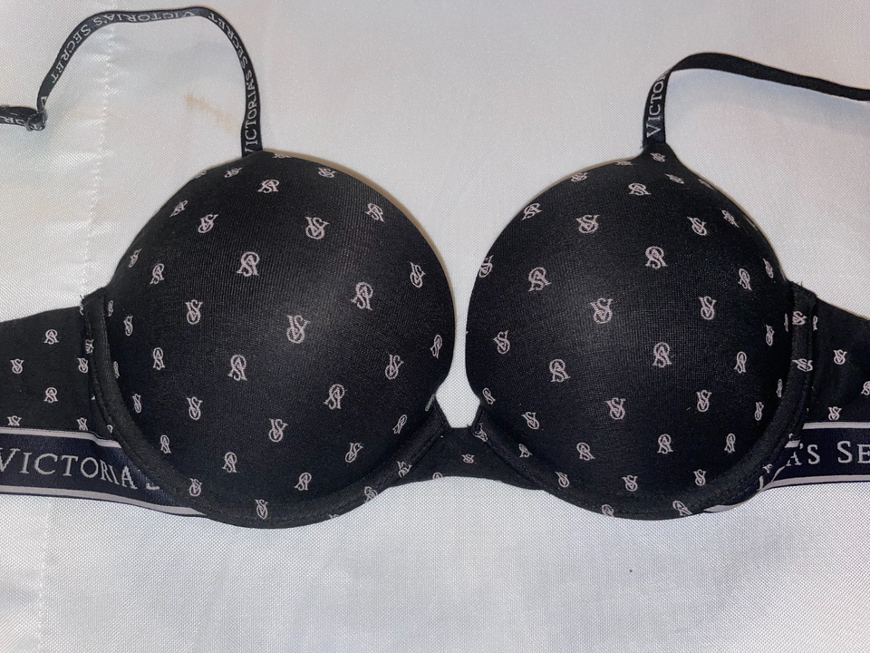 VICTORIA SECRET BOMBSHELL BRA ADD 2 CUP PLUNGE Super Push UP NEW Shine ...