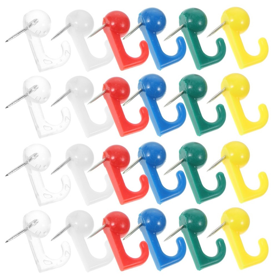 2 Boxes Hook Tacks Bulletin Push for Wall Hanging Decorative Pushpins ...