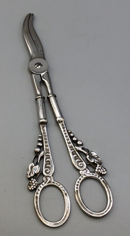 Vintage large Sterling Silver handle Grape Scissors 7.75" | eBay