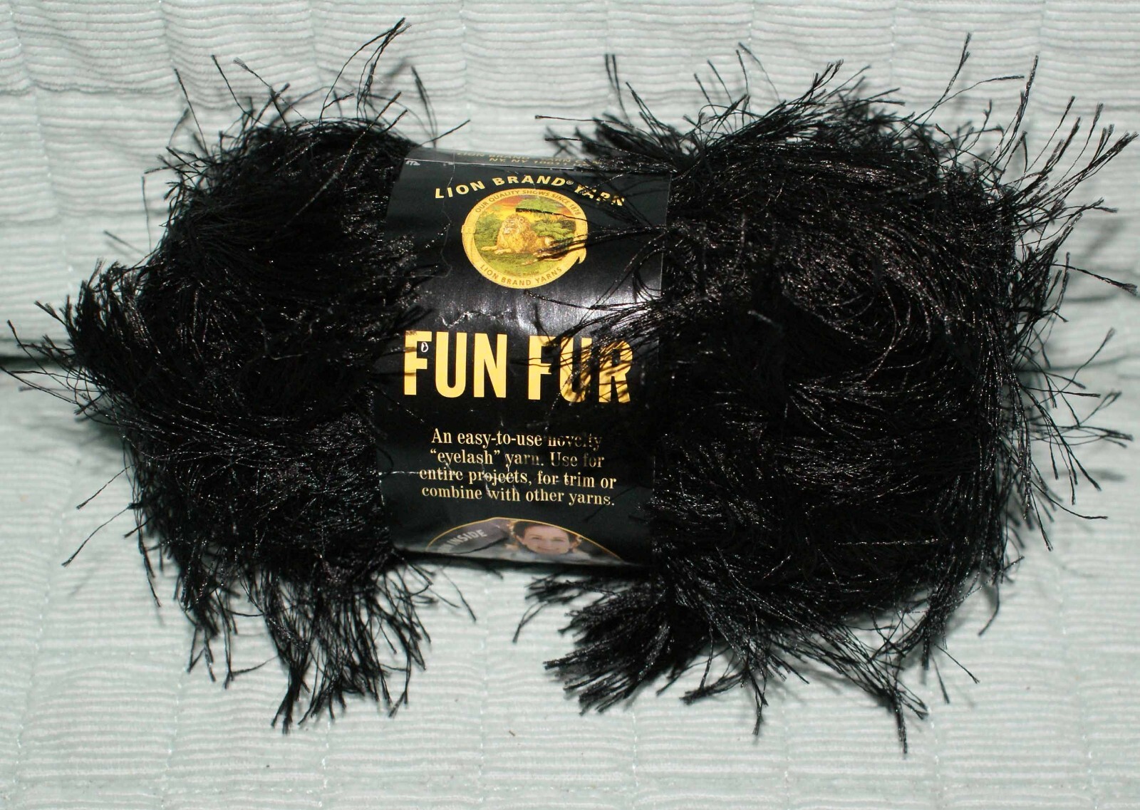 Lion Brand Fun Fur Black:153 Fun Fur Yarn Crochet Craft Knit Fast Ship ...