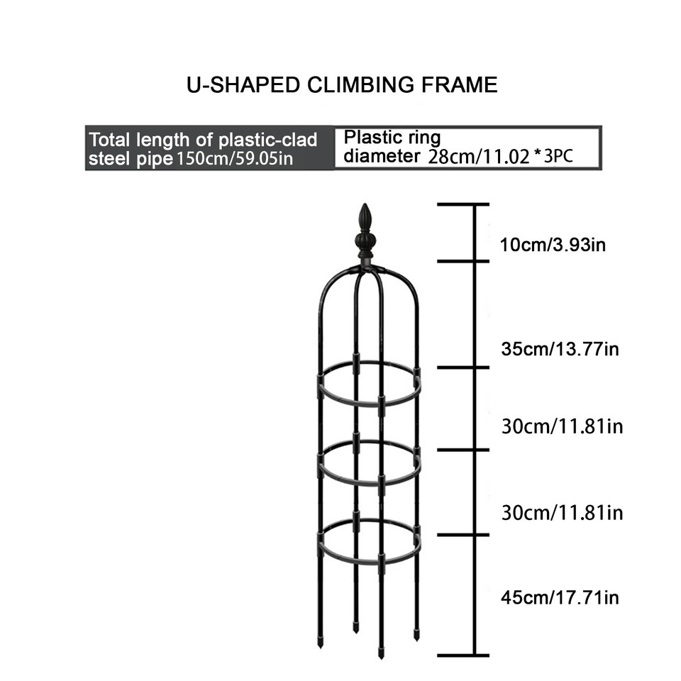 180cm Garden Plants Support Metal Obelisk Trellis Climb Frame Rose Vine ...