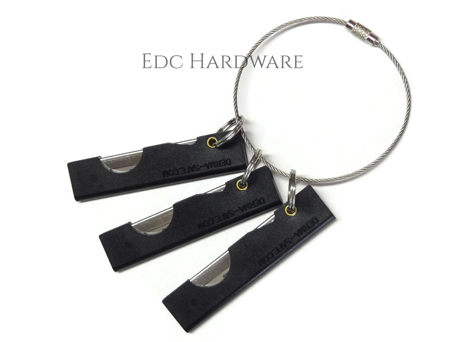 Derma-Safe 3 Pack with Cable Ring, EDC Razor Knife SERE Survival Kit ...