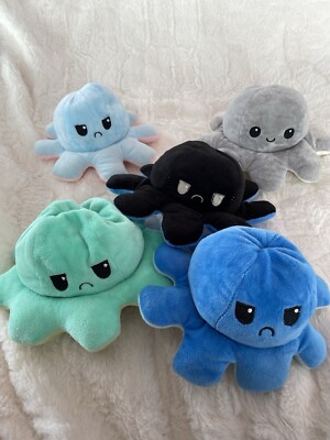 Reversible Octopus Plush Sensory Therapy Stuffed Animal Mood Change Lot ...
