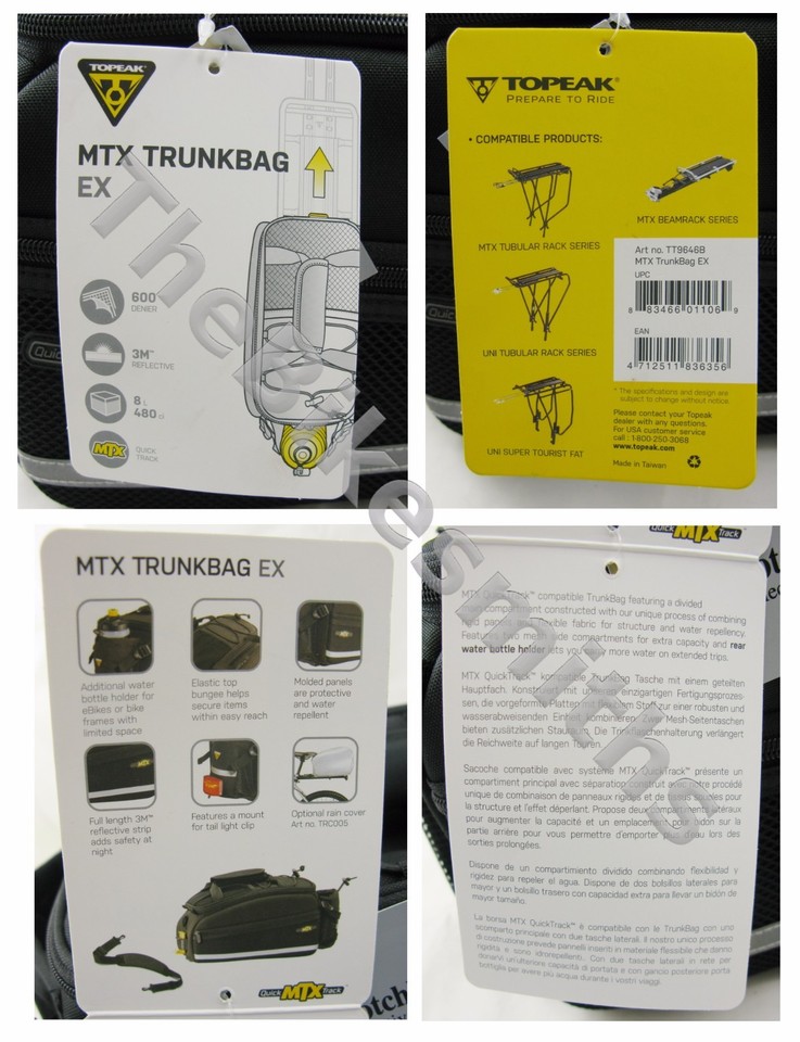 Topeak TT9646B2 MTX 2.0 EX Trunk Bag Bike Rack QuickTrack System fits 2 ...