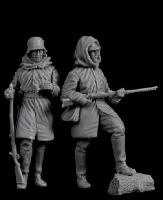 1/35 Resin Figure Model Kit German Soldiers Snipers WW1 WWI Winter ...