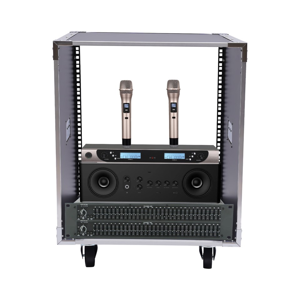 12U Cabinet Rolling Network Rack Audio Studio Video Telecom Equipment ...