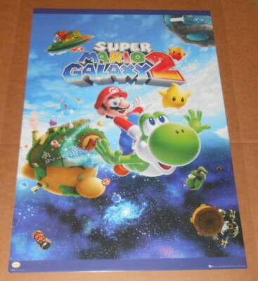 Super Mario Galaxy 2 2010 Poster 34x22 Nintendo Gaming | eBay