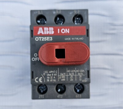 ABB OT25E3 Disconnect Switch, 600 Volt 3 Pole 25 Amp | eBay