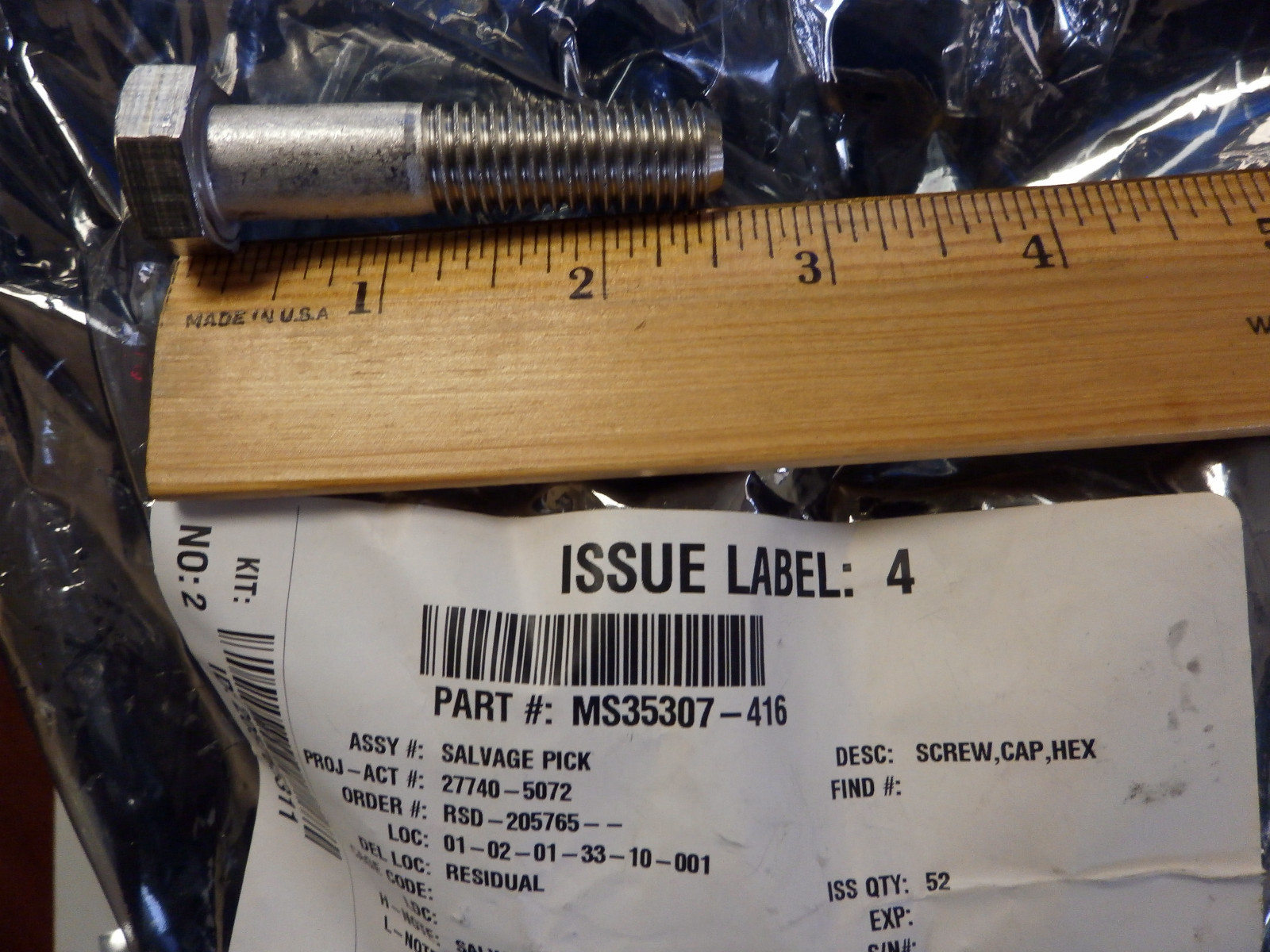 New MS35307-416 1/2-13 X 2-1/4 Stainless Steel 18/8 Coarse Thread ...