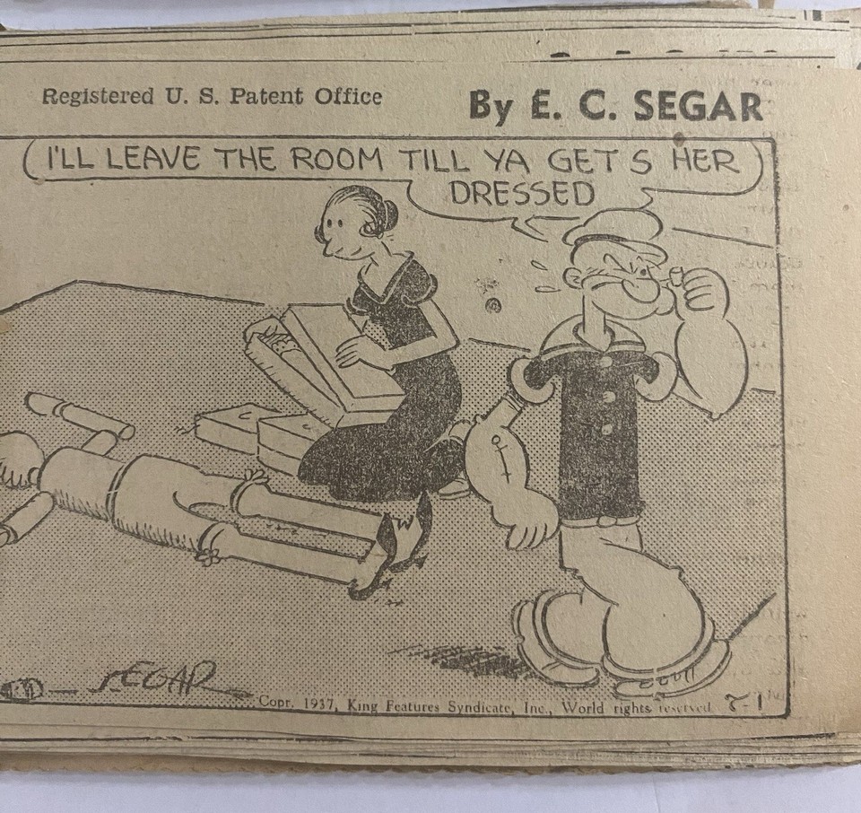 1936–37 Popeye Thimble Theatre 619 Daily Strips E.C. Segar + Al Capp 1 ...