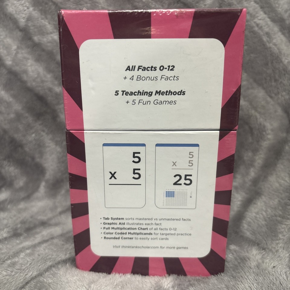 Think Tank Scholar Multiplication Flash Cards Full Box Set 173 Card Kit ...