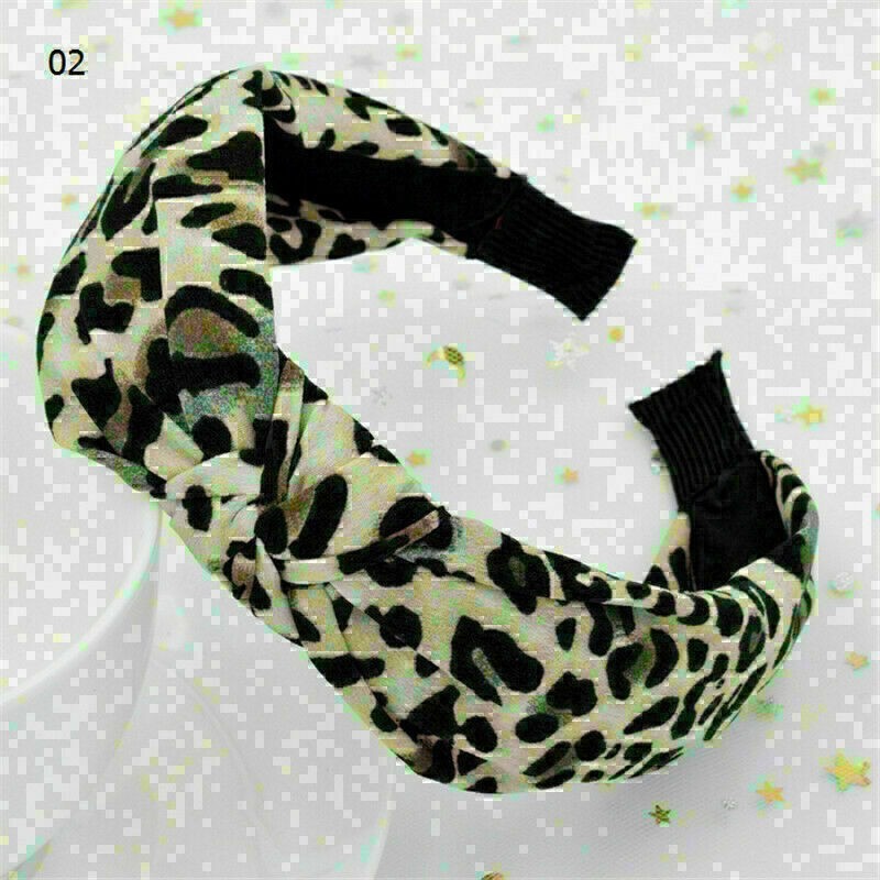 Women Twisted Cross Headband Knots Leopard Hairband Hoop Turban Hair ...