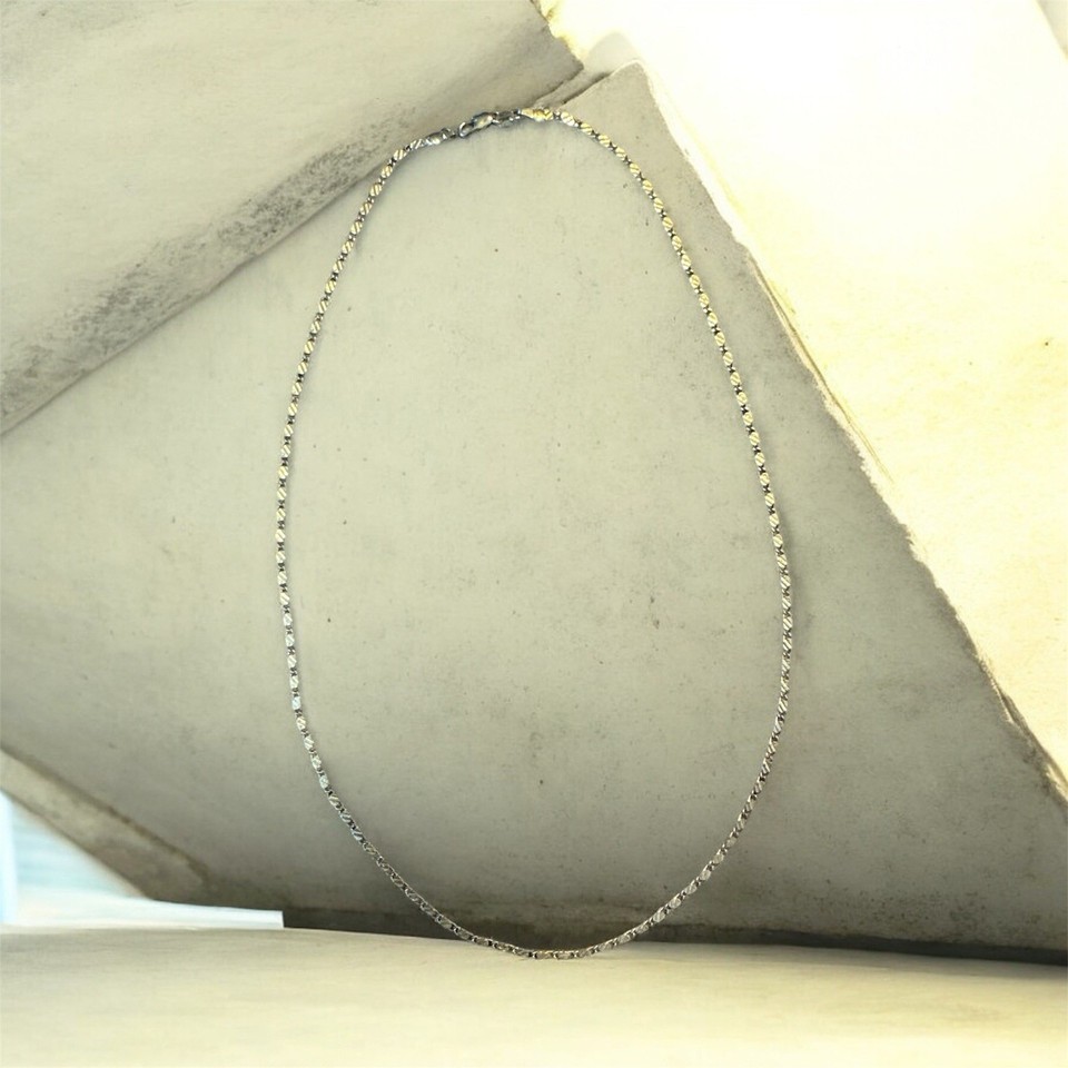 18k Real Gold Filled Diamond Cut Valentino Link Chain 22”- 3.175mm- 8g ...