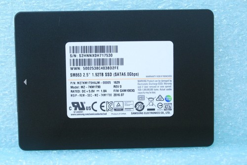 SAMSUNG SM863A 1.92TB SSD 2.5" SATA III 6G SSD MZ-7KM1T9N MZ7KM1T9HMJP ...