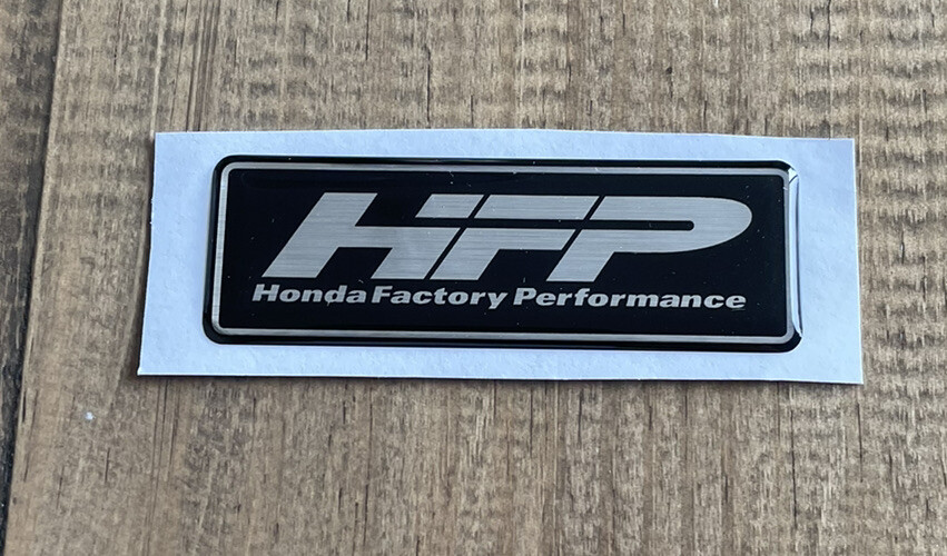 Honda Factory Performance Logo OEM HONDA 4 X HFP Black / Silver Decal