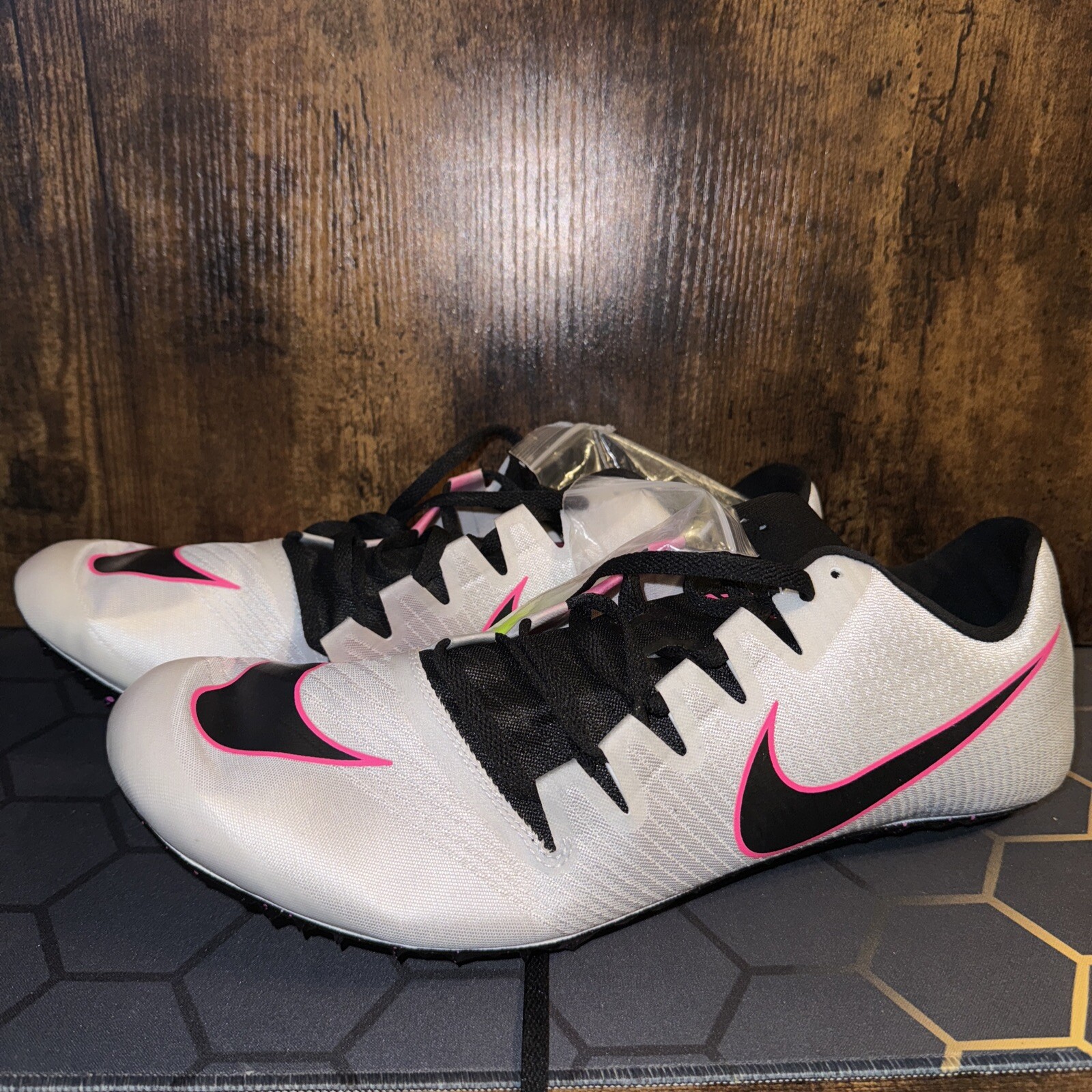 Nike Zoom Ja Fly 3 White & Pink Sprinter Racing Track Shoes Size 14 W ...
