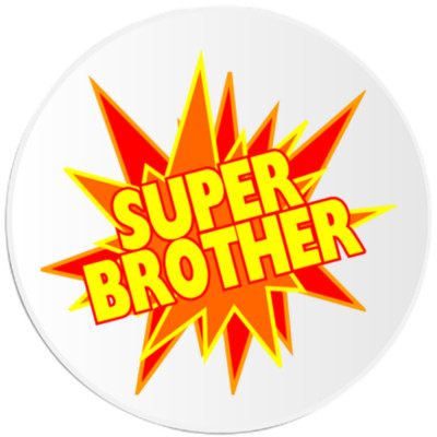 Super Brother - 100 Pack Circle Stickers 3 Inch - Sibling Family Love ...