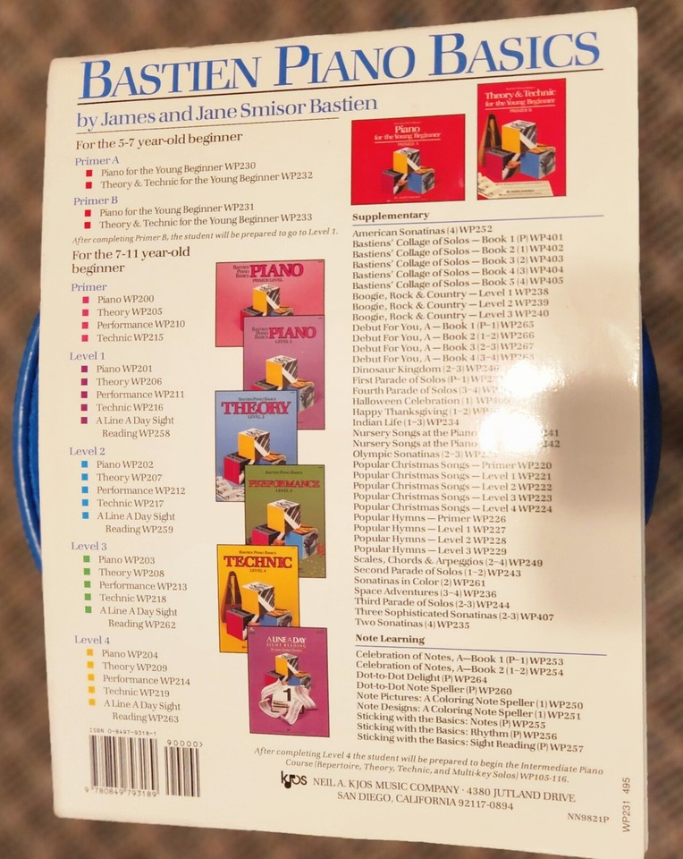 Bastien Piano Basics, Piano for the Young Beginner, Primer B, WP231 ...