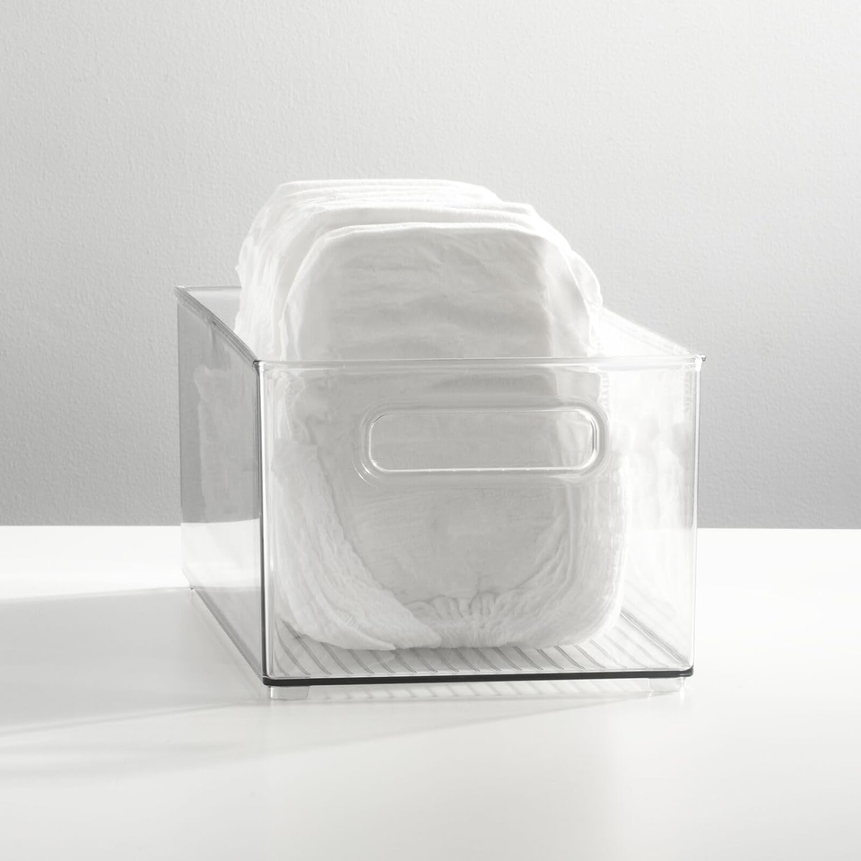 Plastic Deep Bin Organizer Caddy Container W/ Handles for Nursery ...