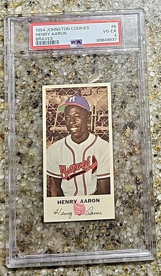 HANK AARON Rookie 1954 Johnston Cookies PSA 4++++ Looks Nicer Than Most ...