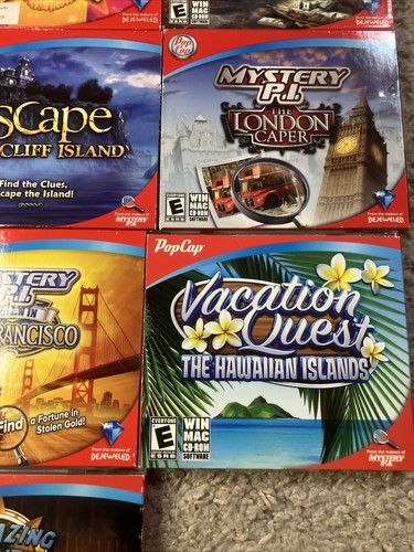 Pop Cap PC Games Mystery PI Hidden Object Puzzle Active Chuzzle Lot of ...