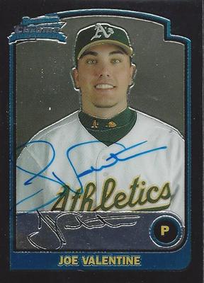 Joe Valentine Oakland Athletics 2013 Bowman Chrome Signed Card | eBay