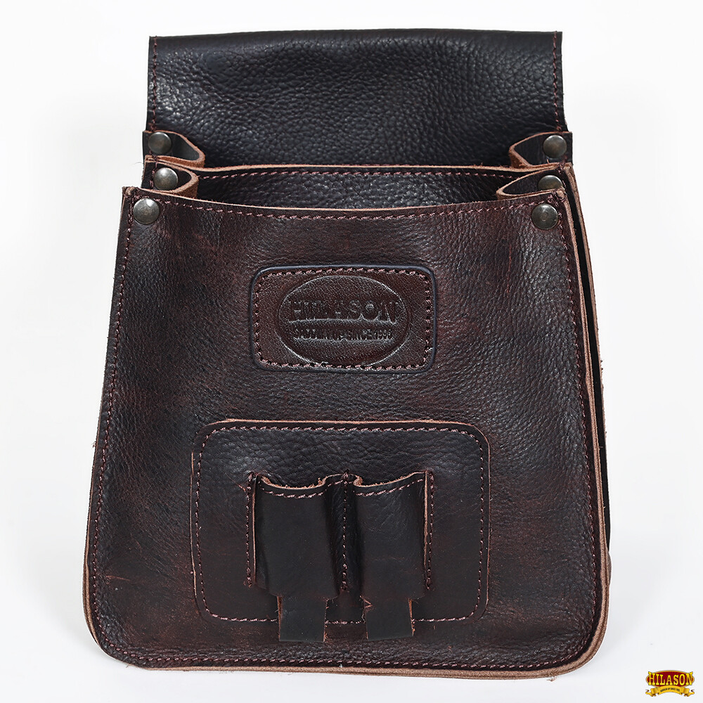 81HS Hilason Genuine Thick Leather Shooting Shotgun Shell Bag Ammo Bag ...