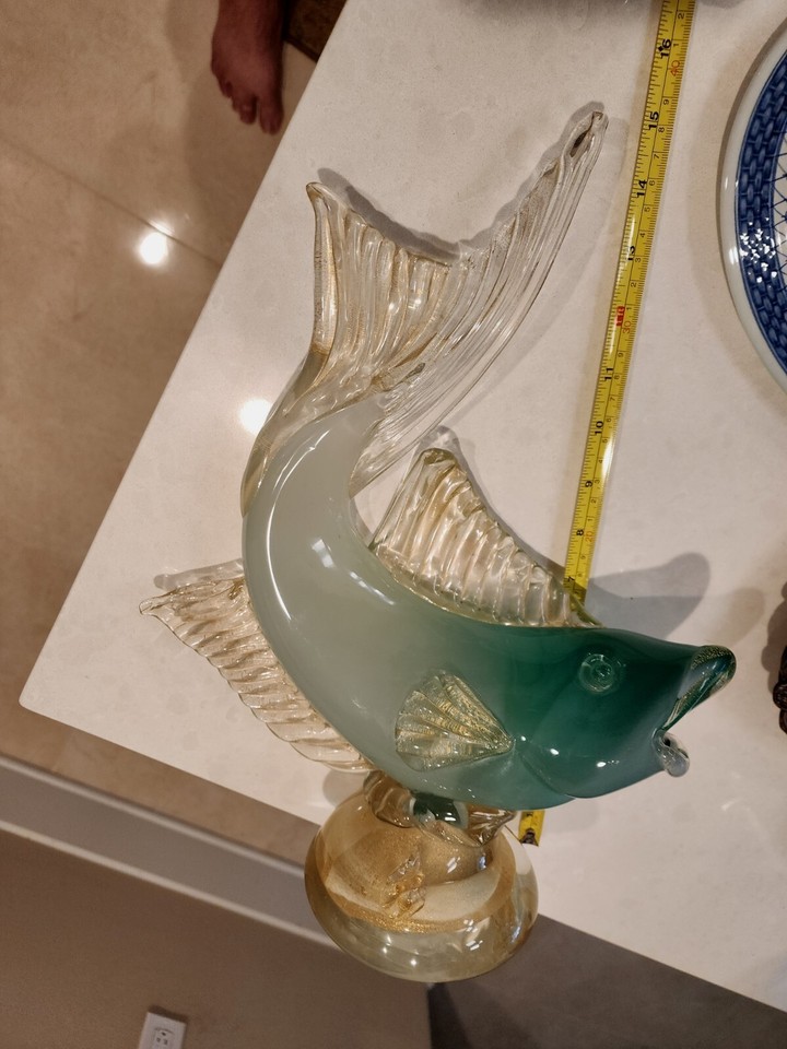Vintage Murano Art Bollicine Glass Italian Alfredo Barbini Koi Fish 15 ...