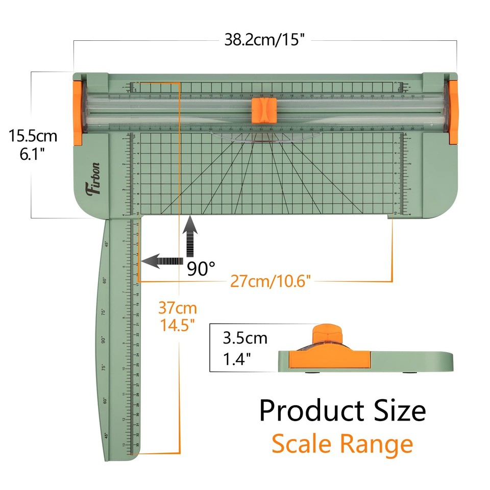 A4 Paper Cutter 12 Inch Titanium Straight Paper Trimmer with Side Ruler ...