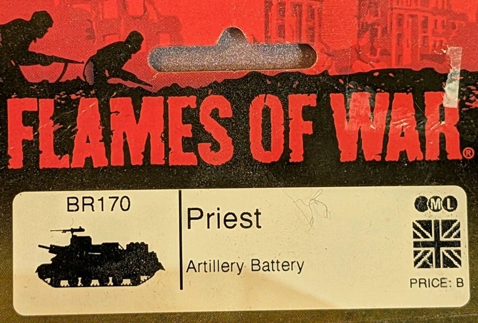 BATTLEFRONT FLAMES OF WAR M7 105mm Priest British BR170 15mm metal ...