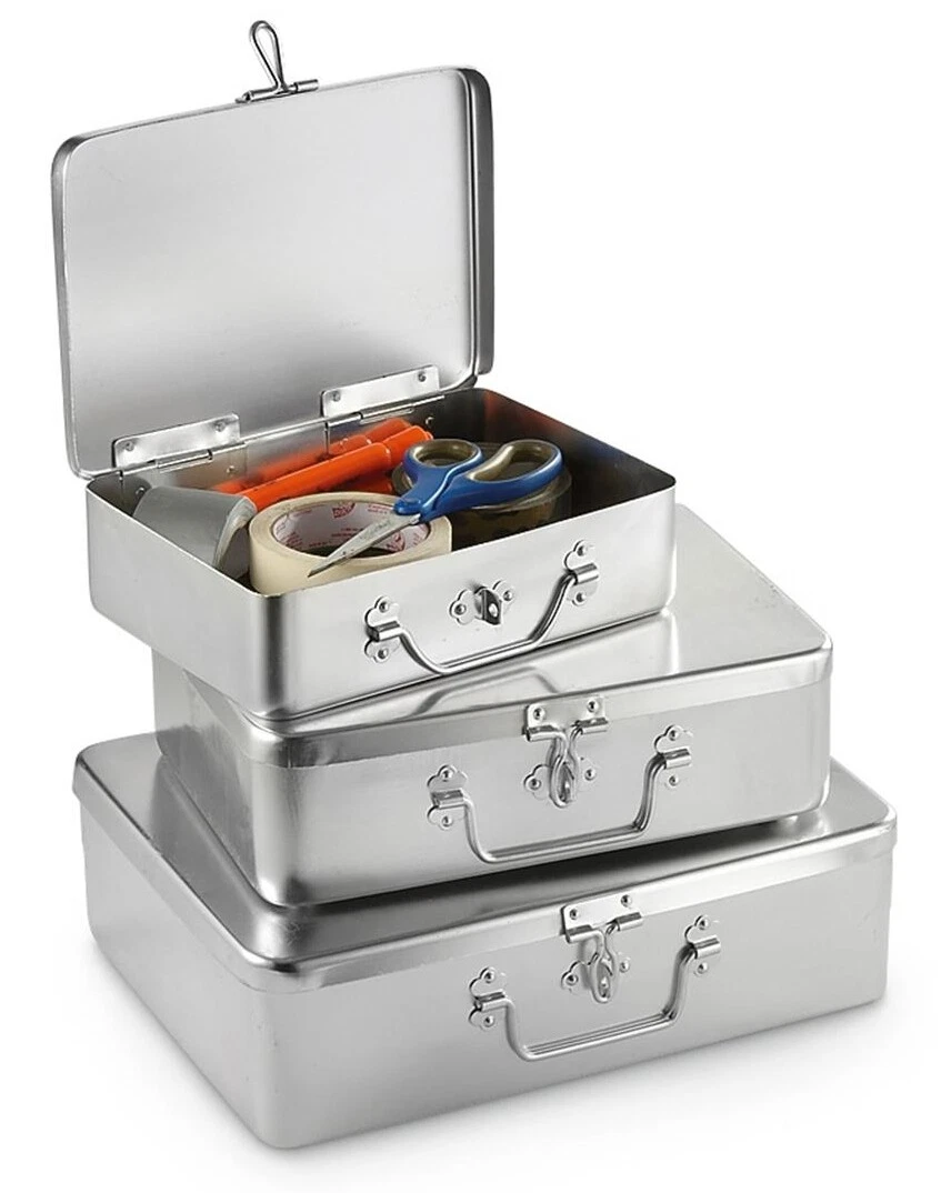 Aluminum Boxes With Hinged Lids