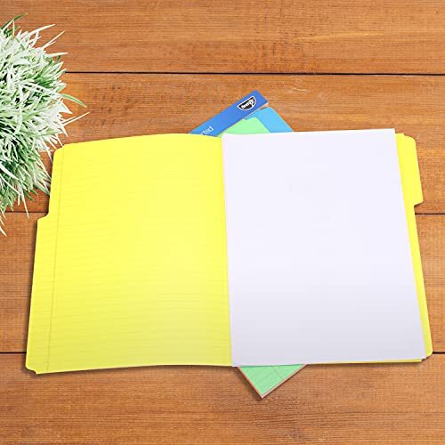 Combination File Folder Note Pad 9-1/2 x 12 12 Folders Assorted Neon ...