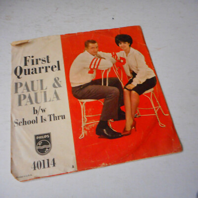 Hard To Find 45 RPM: Paul & Paula First Quarrel Picture Sleeve ONLY ...
