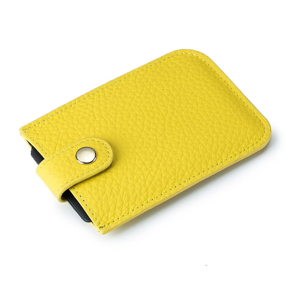 Genuine Leather Unisex Pull-out Slim Wallet Multi-cards Case Purse RFID ...