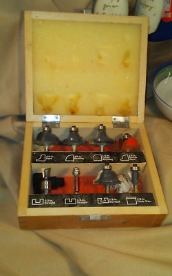 Craftsman 8 pc. Carbide-Tipped Router Bit Set in Wooden Box/Case | eBay