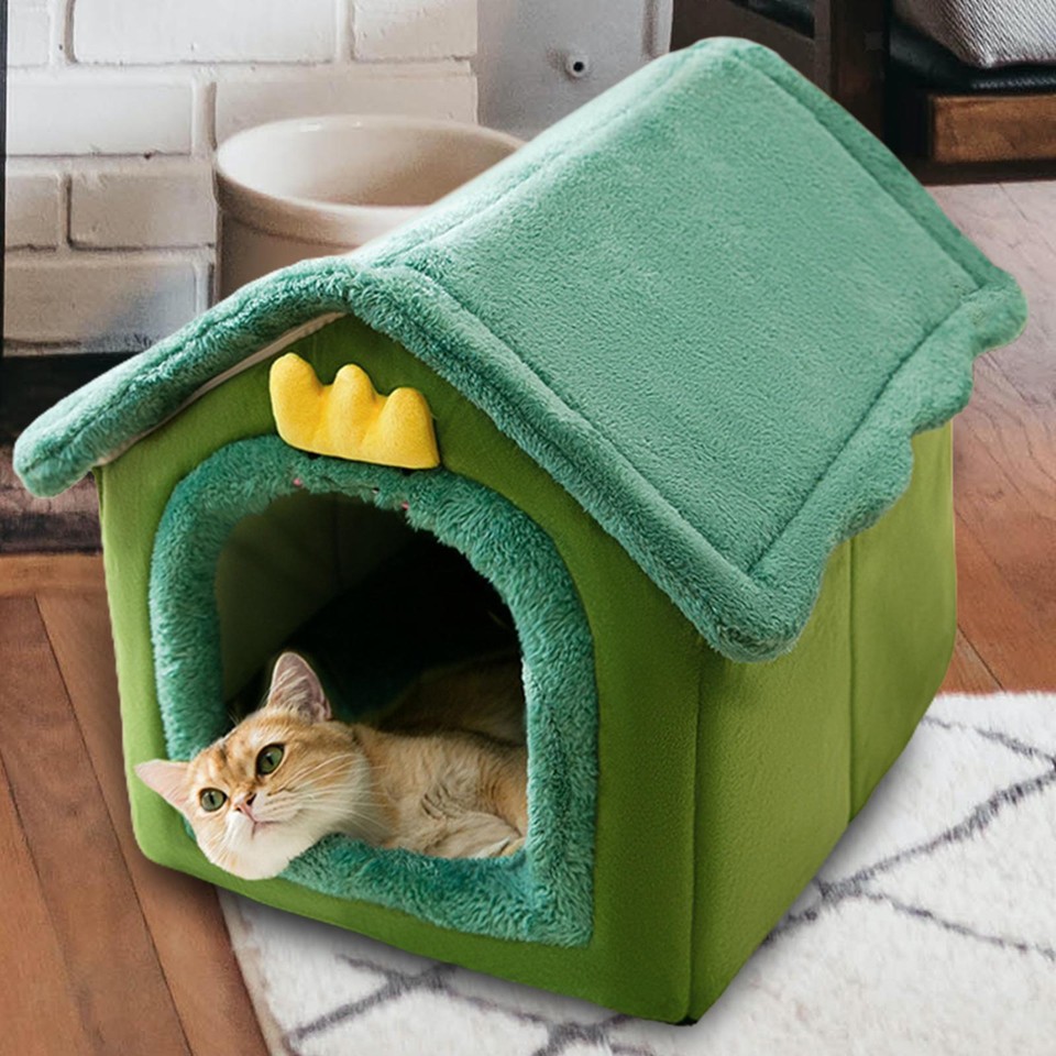 Cats Bed Sleeping House Warm Cats Cave Kitten Shelter Cat Tent Washable ...