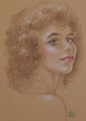 KELLY FREAS original art, Beautiful Woman Portrait, Pastel, 9x10.5 ...