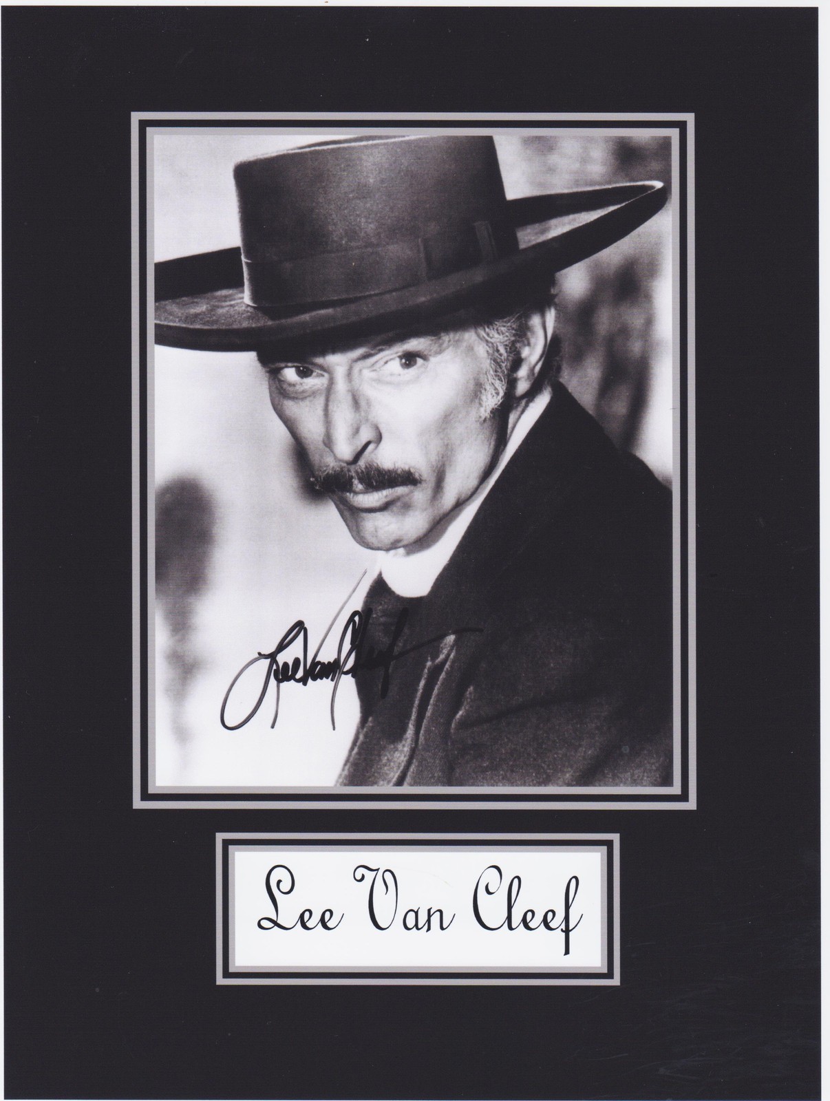LEE VAN CLEEF 8 by 10 REPRINT PHOTO & REPRINT AUTOGRAPH ON GLOSSY PHOTO ...